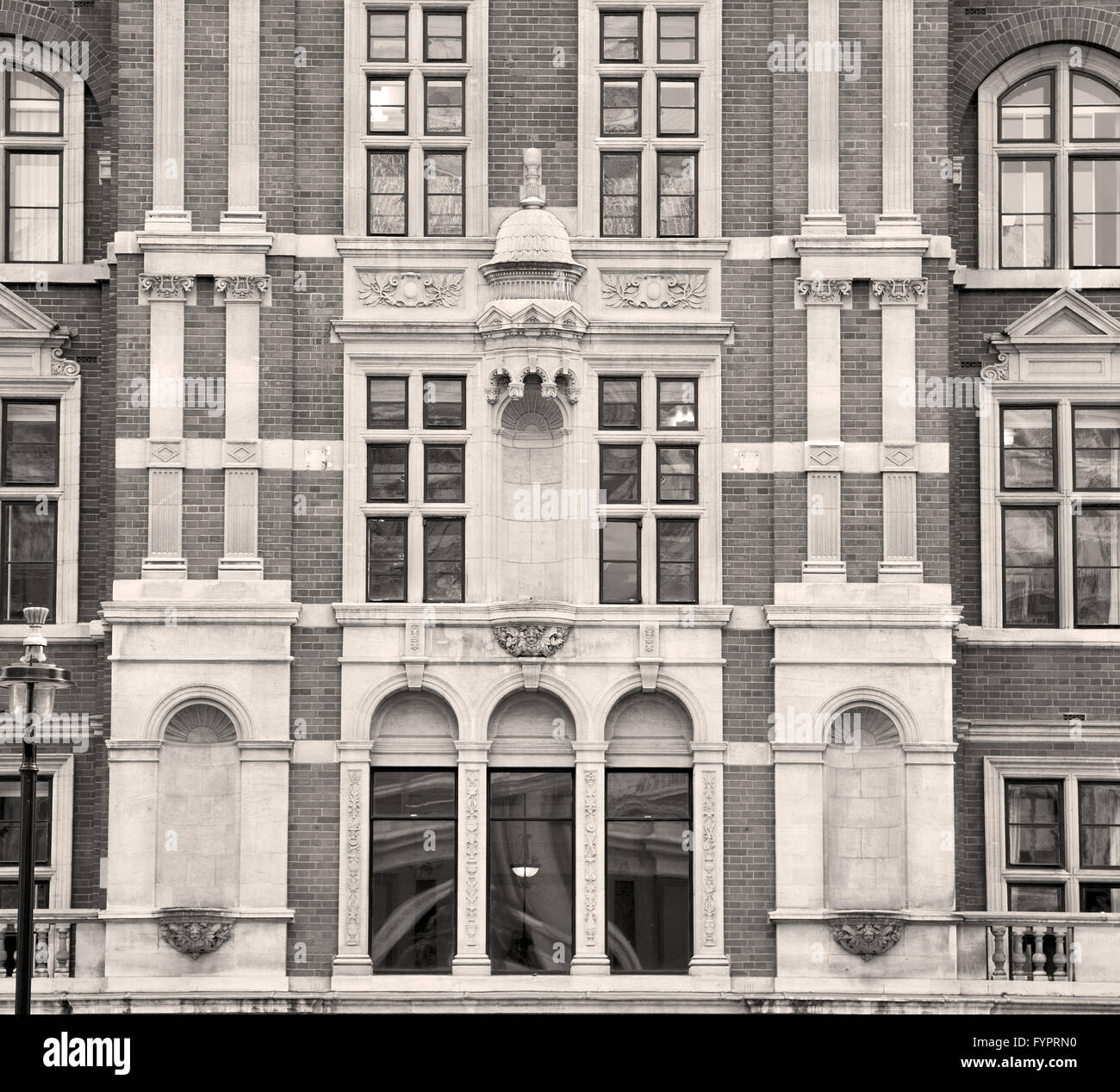 window in europe london old red brick wall and historical Stock Photo ...