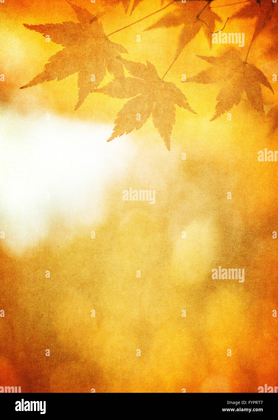 grunge background with autumn leaves Stock Photo - Alamy