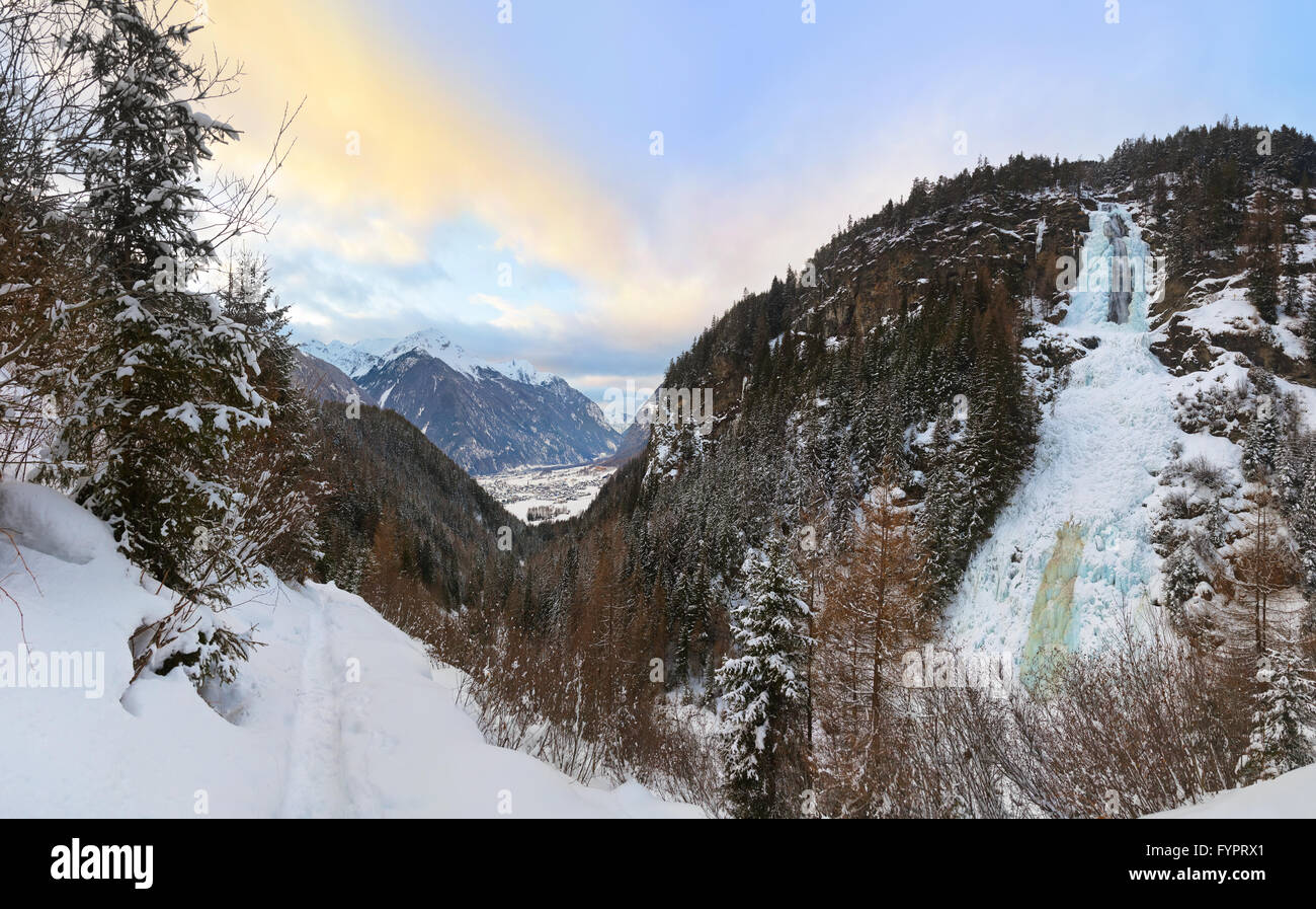 Waterfall Stuibenfall at Umhausen - Tirol Austria Stock Photo - Alamy