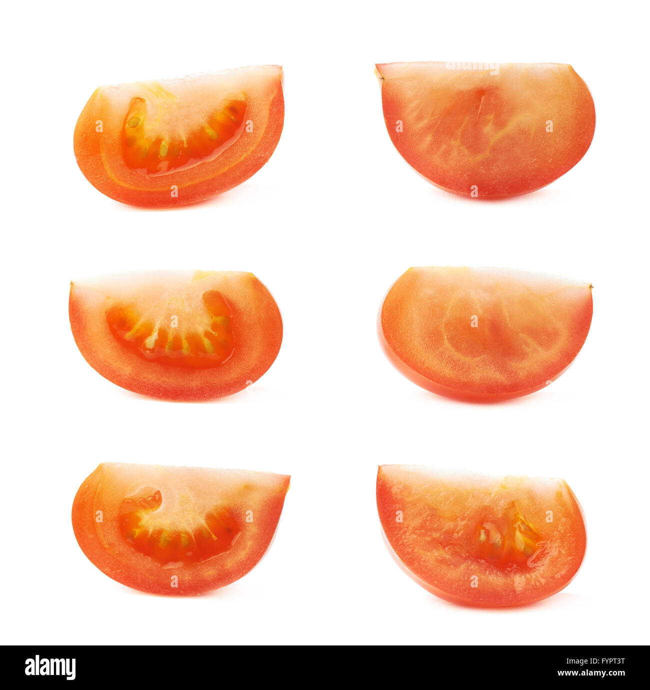 Slice section of red tomato isolated Stock Photo - Alamy