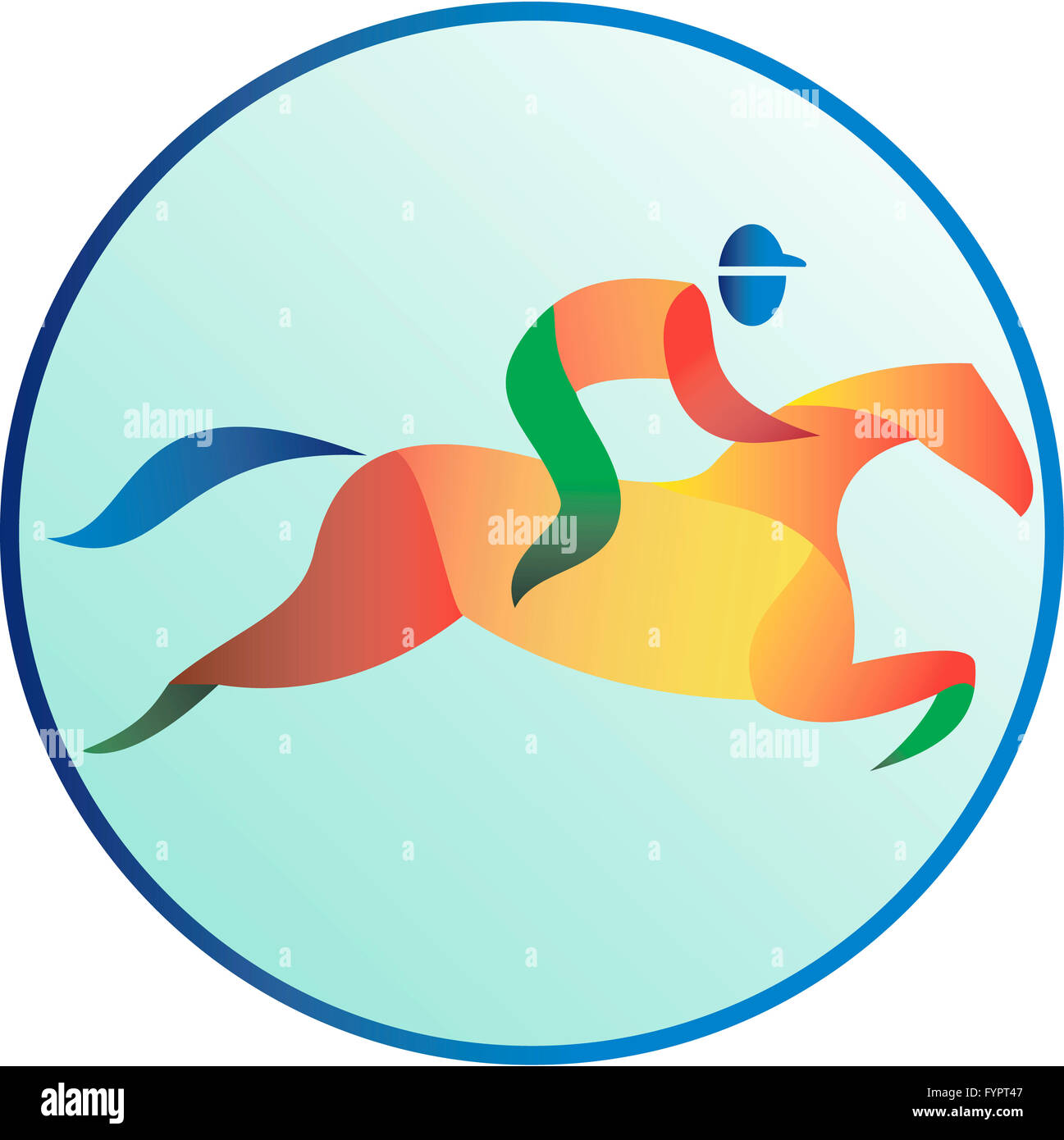 Equestrian Show Jumping Circle Retro Stock Photo - Alamy