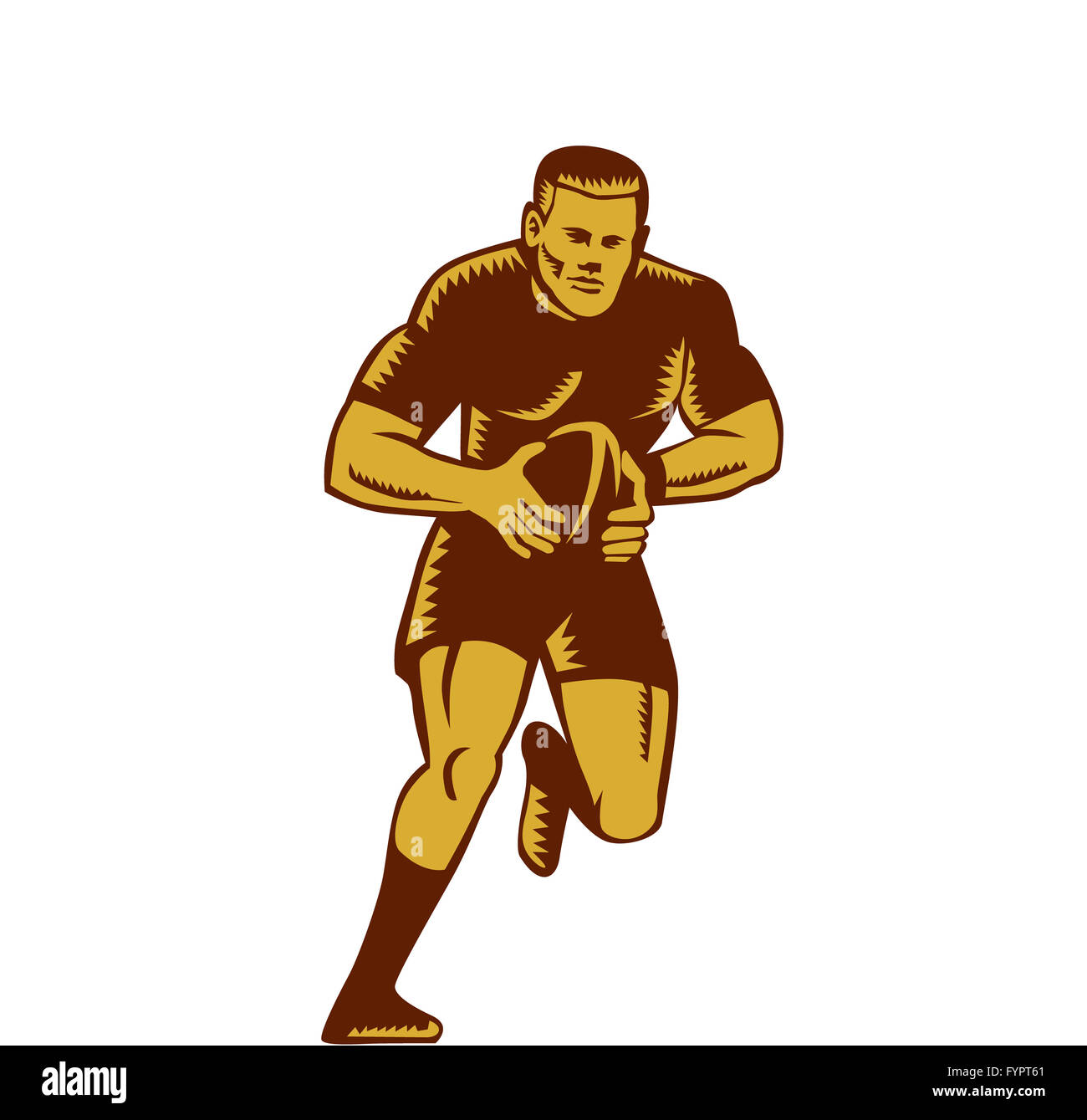 Illustration rugby player running ball Cut Out Stock Images & Pictures ...