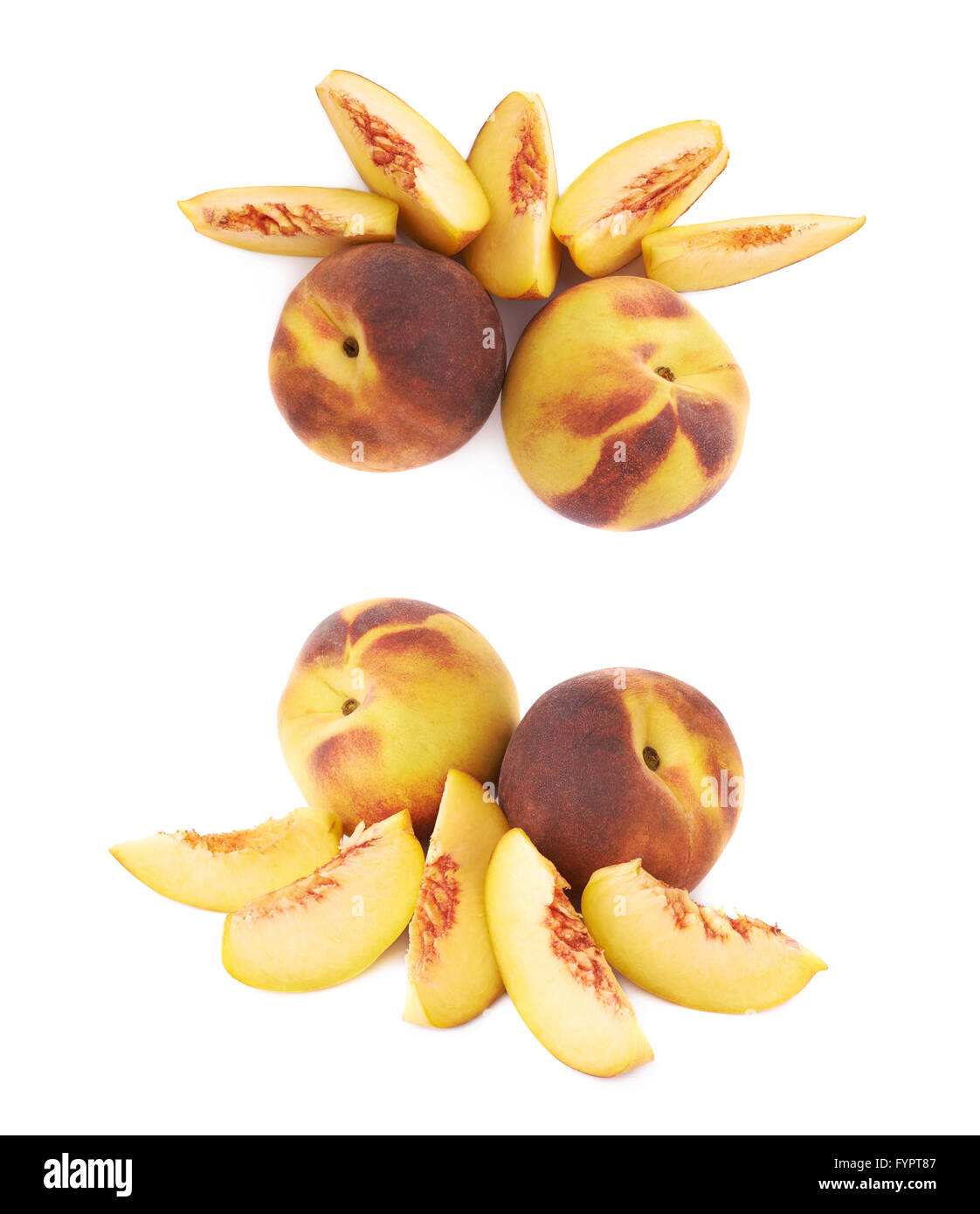 Served peach fruit composition isolated Stock Photo - Alamy