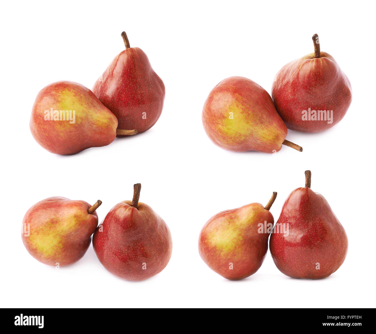 Composition of two red pears isolated Stock Photo - Alamy