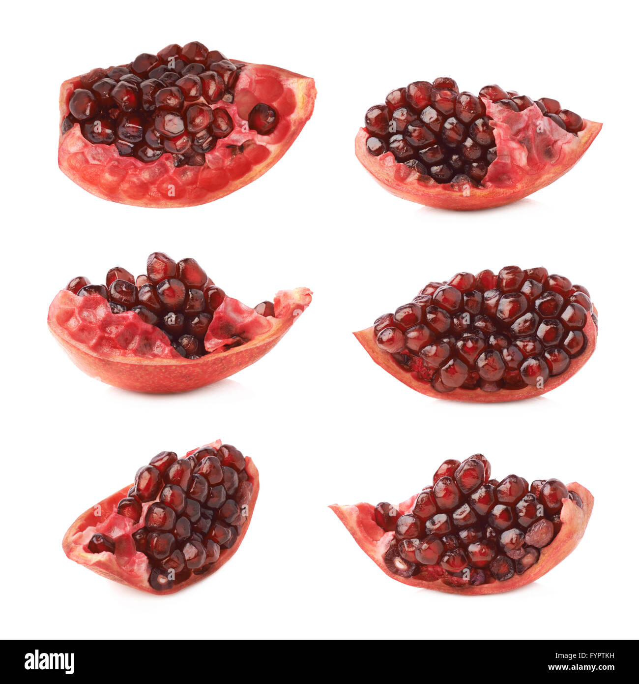 Pomegranate fruit's fragment isolated Stock Photo - Alamy