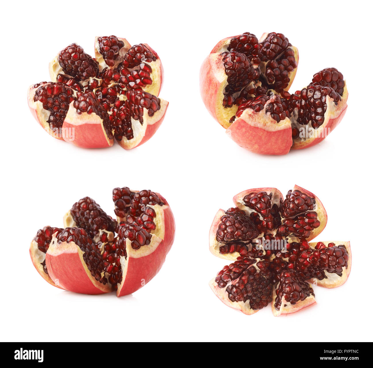 Split open pomegranate fruit Stock Photo - Alamy