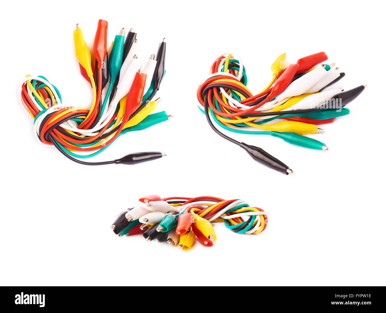 Bunch of colorful wire over isolated white background Stock Photo - Alamy