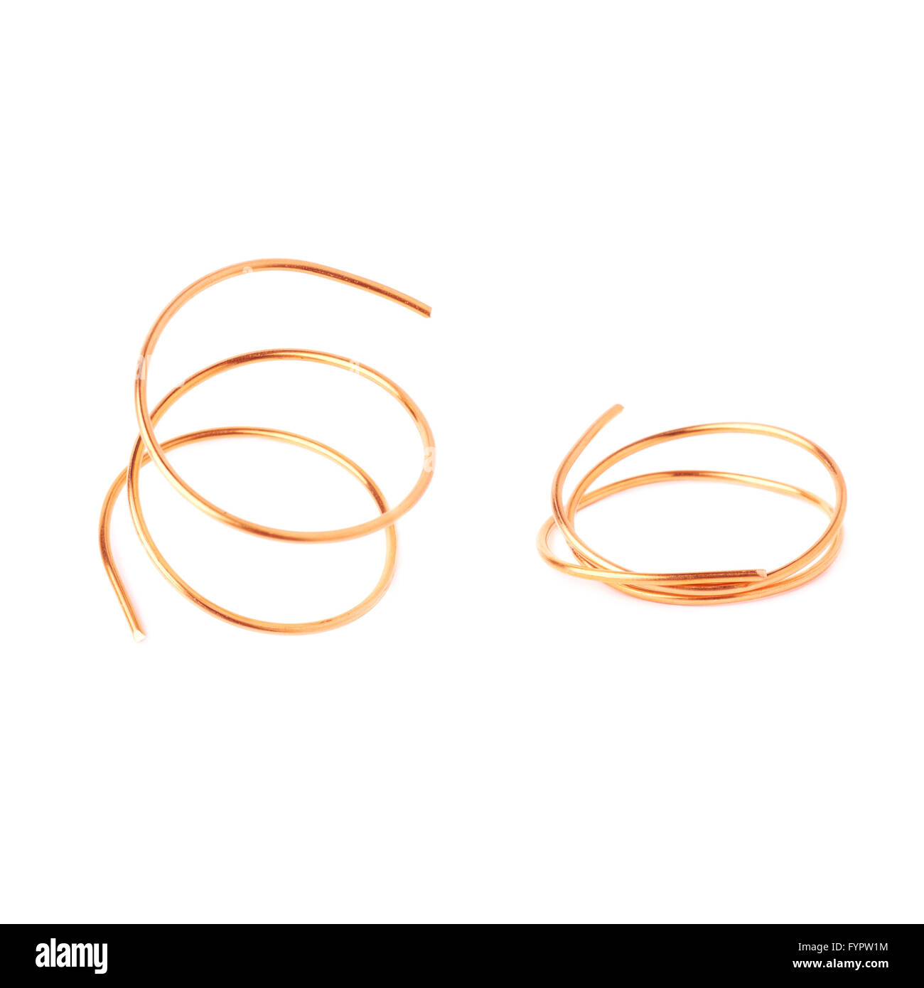Bronze wire over white isolated background Stock Photo - Alamy