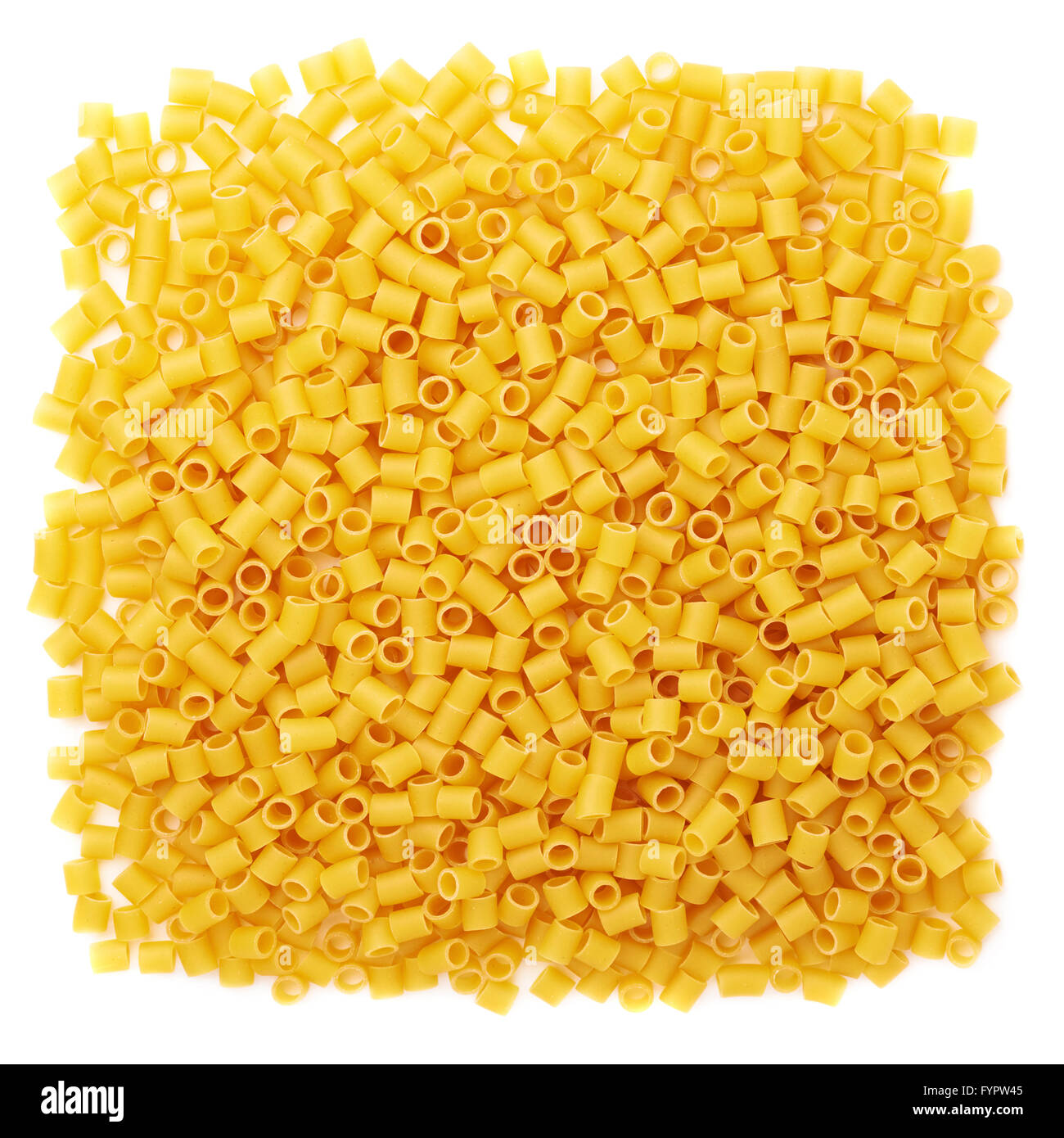 Pile of dry ditalini pasta over isolated white background Stock Photo ...