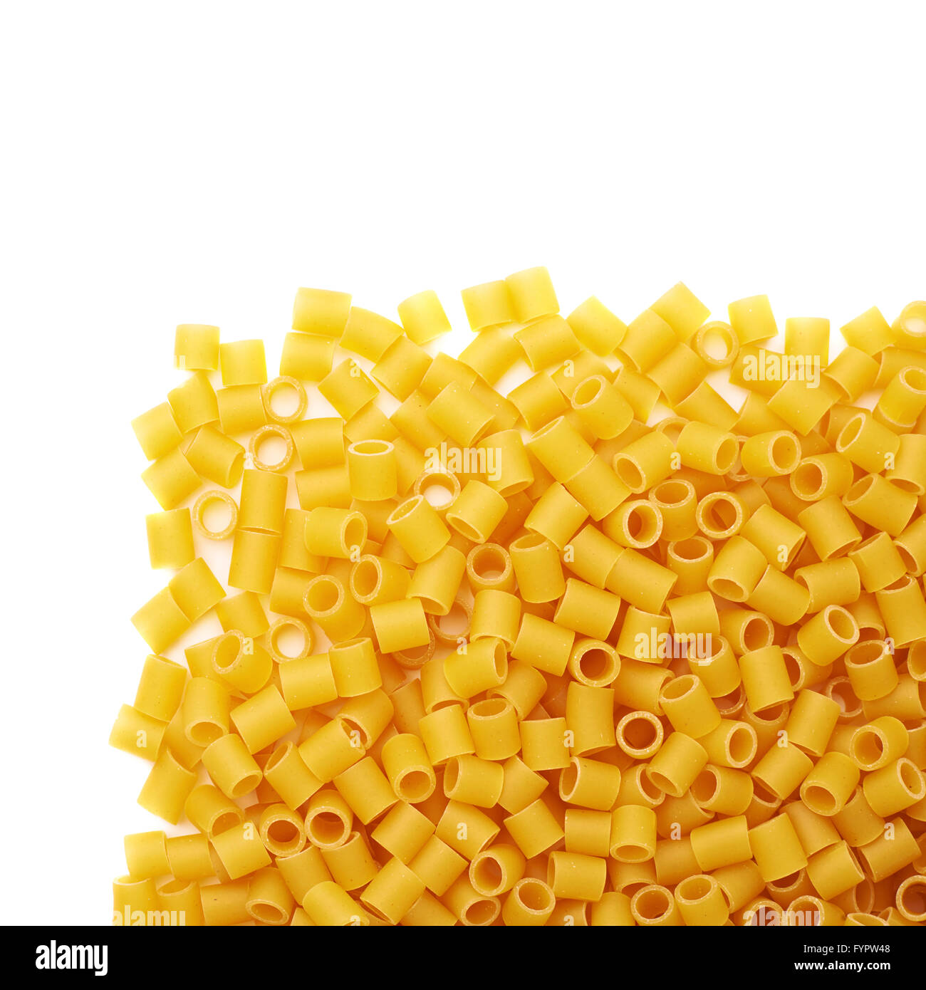 Pile of dry ditalini pasta over isolated white background Stock Photo ...