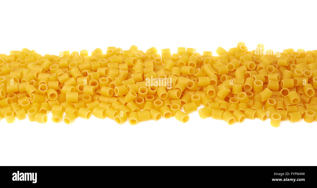 Line made of dry ditalini pasta over isolated white background Stock ...
