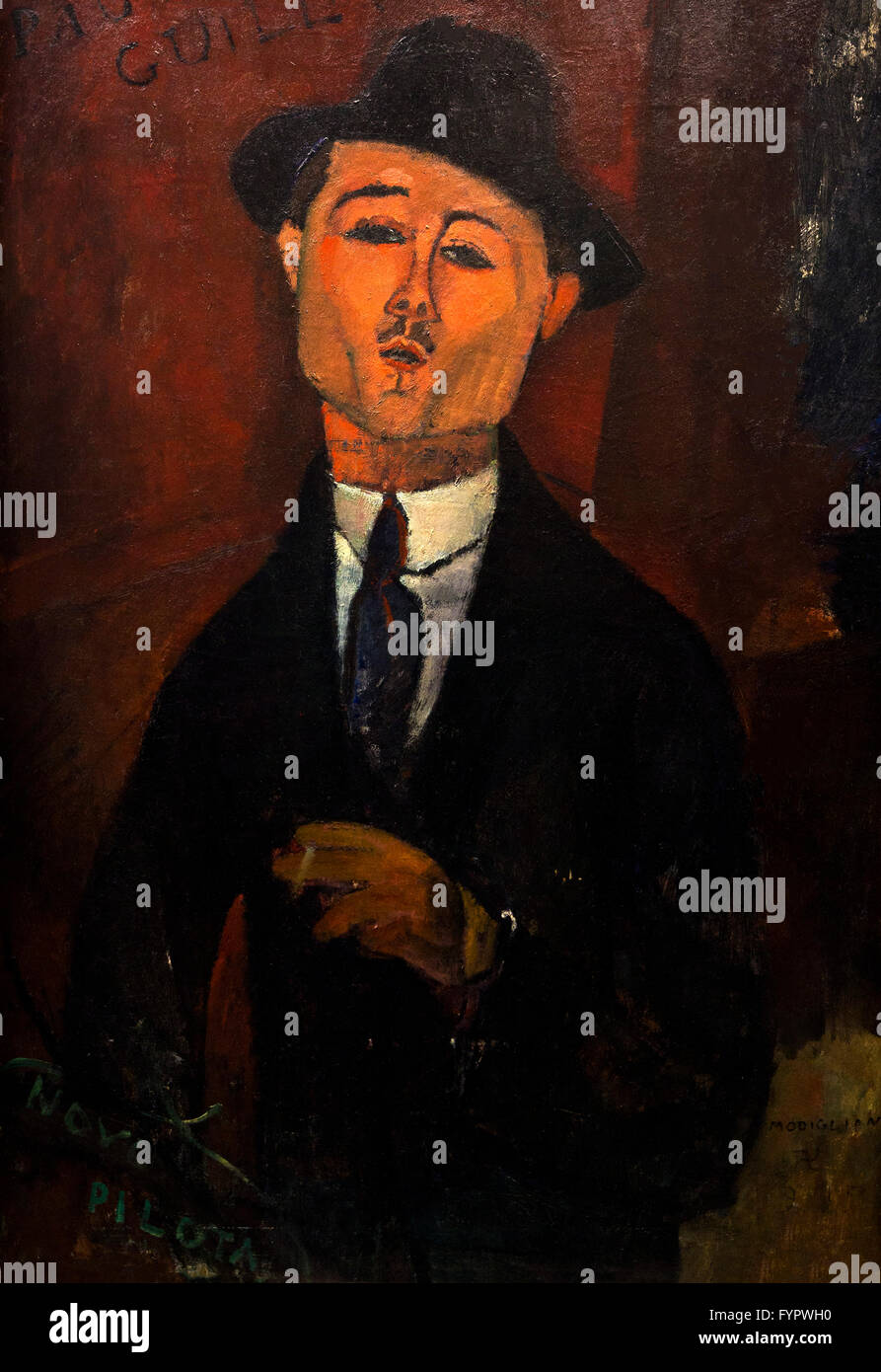 Paul Guillaume, Novo Pilota, by Amedeo Modigliani, 1915, Musee de L ...