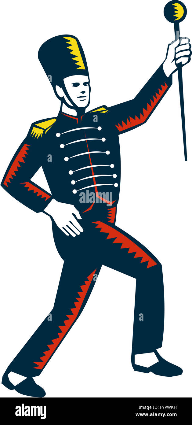 Drum Major Marching Band Leader Woodcut Stock Photo - Alamy Drum Major Marching Band Leader Woodcut Stock Photo - Alamy