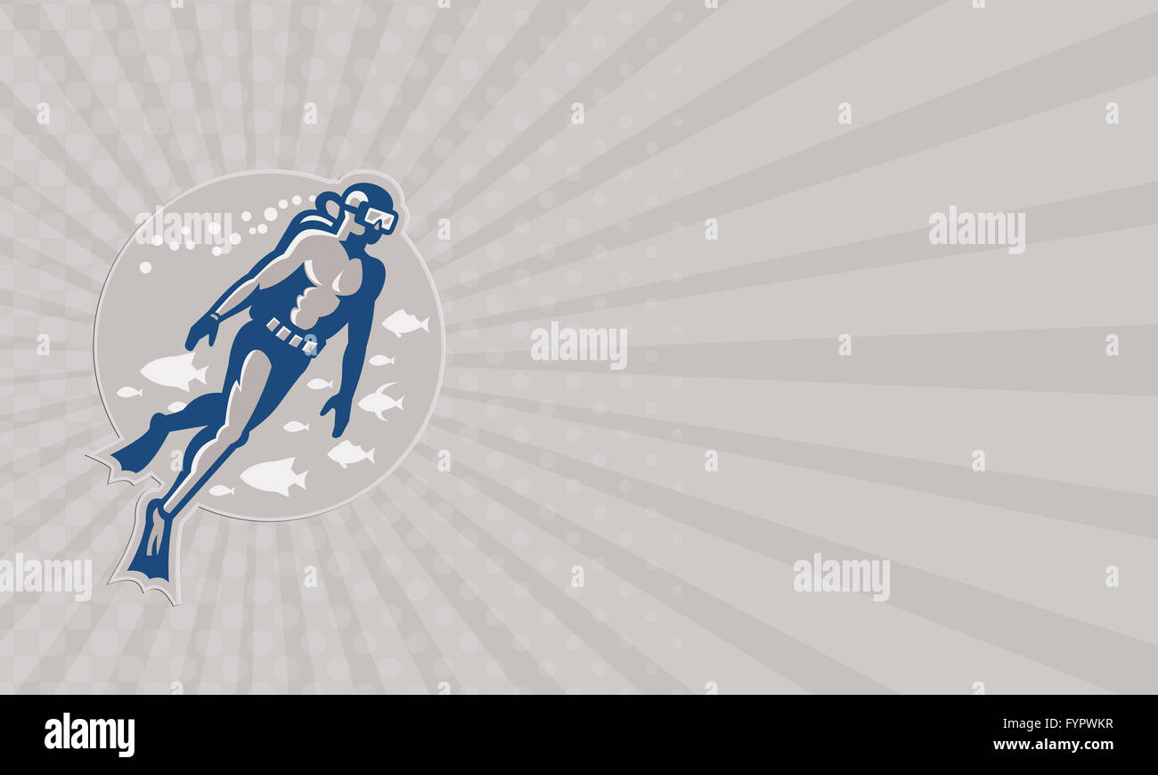 Business card Scuba Diver Diving Retro Stock Photo - Alamy