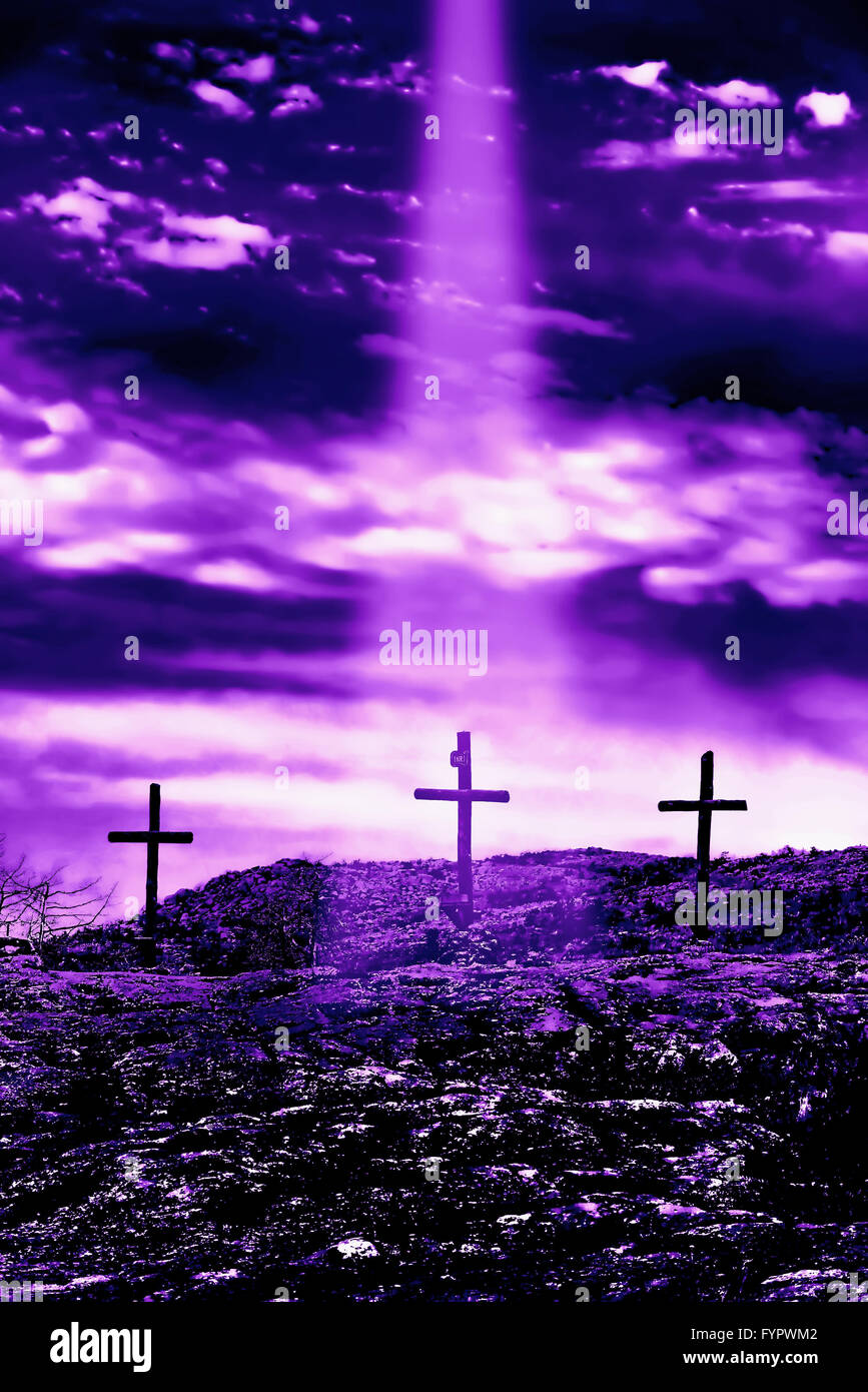 Three crosses and silhouette hi-res stock photography and images - Alamy