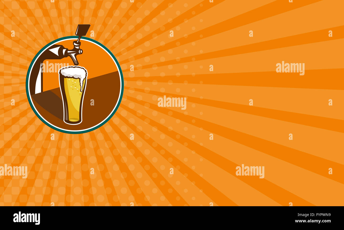 Business card Beer Pint Glass Tap Retro Stock Photo - Alamy