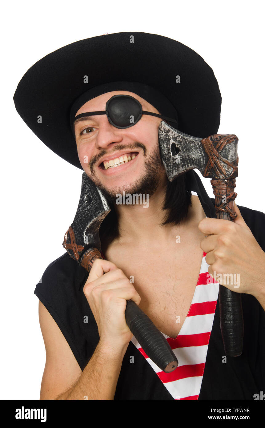 The man pirate isolated on the white background Stock Photo - Alamy