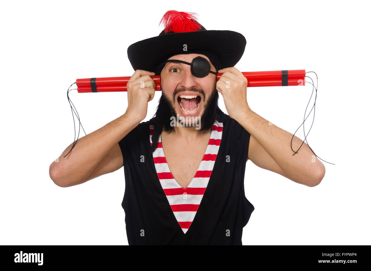 The man pirate isolated on the white background Stock Photo - Alamy