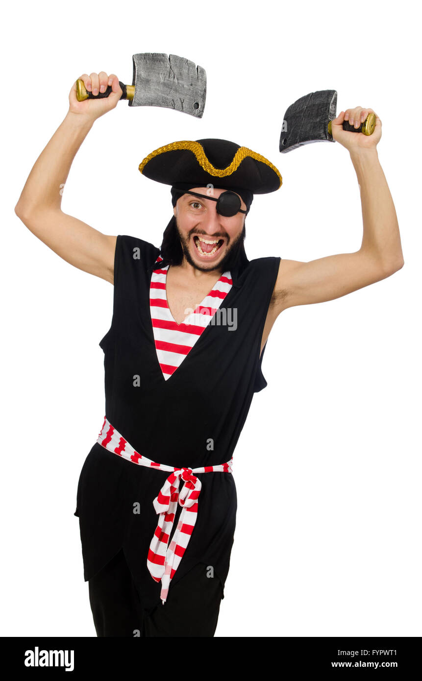 The man pirate isolated on the white background Stock Photo - Alamy
