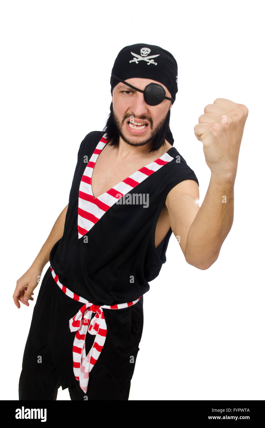 The man pirate isolated on the white background Stock Photo - Alamy