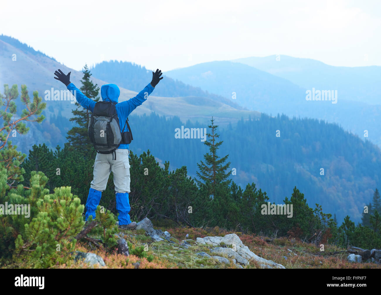 advanture man with backpack hiking Stock Photo - Alamy
