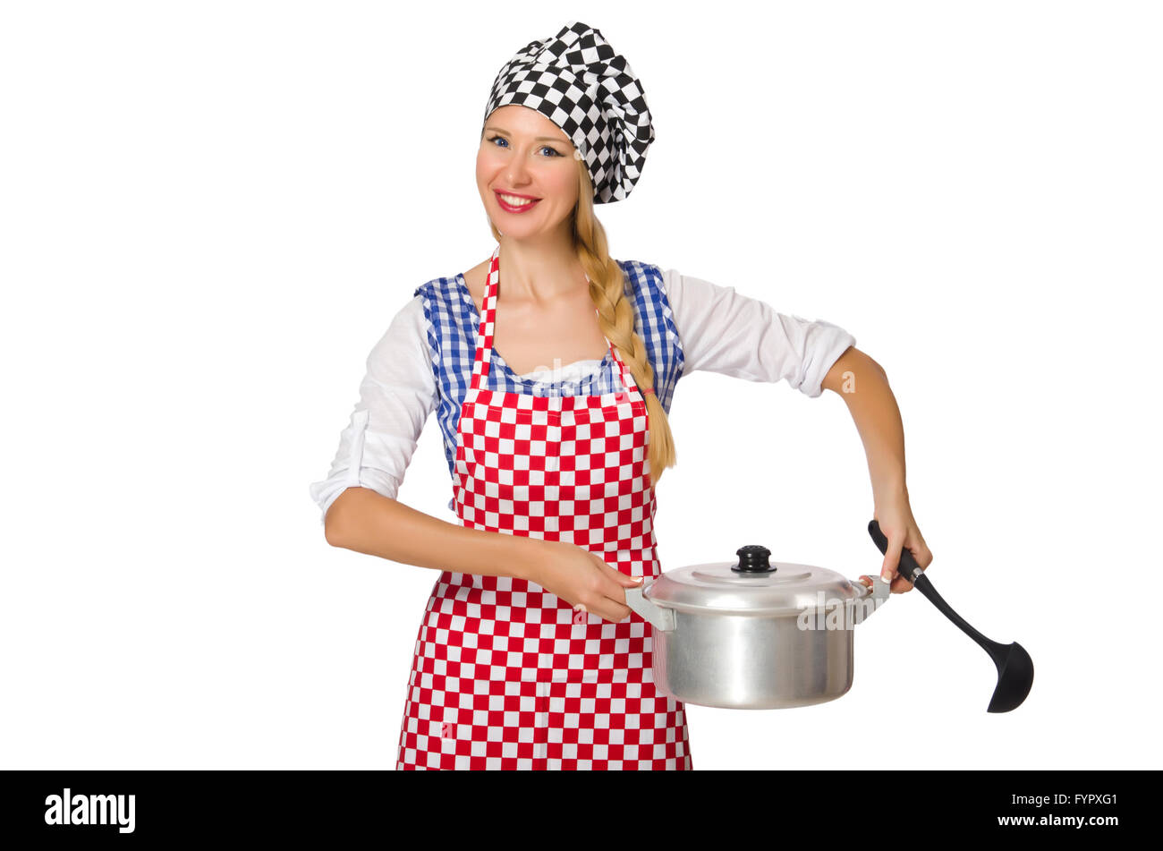 The woman cook isolated on the white background Stock Photo - Alamy