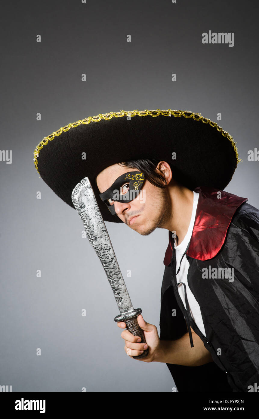 The person wearing sombrero hat in funny concept Stock Photo - Alamy