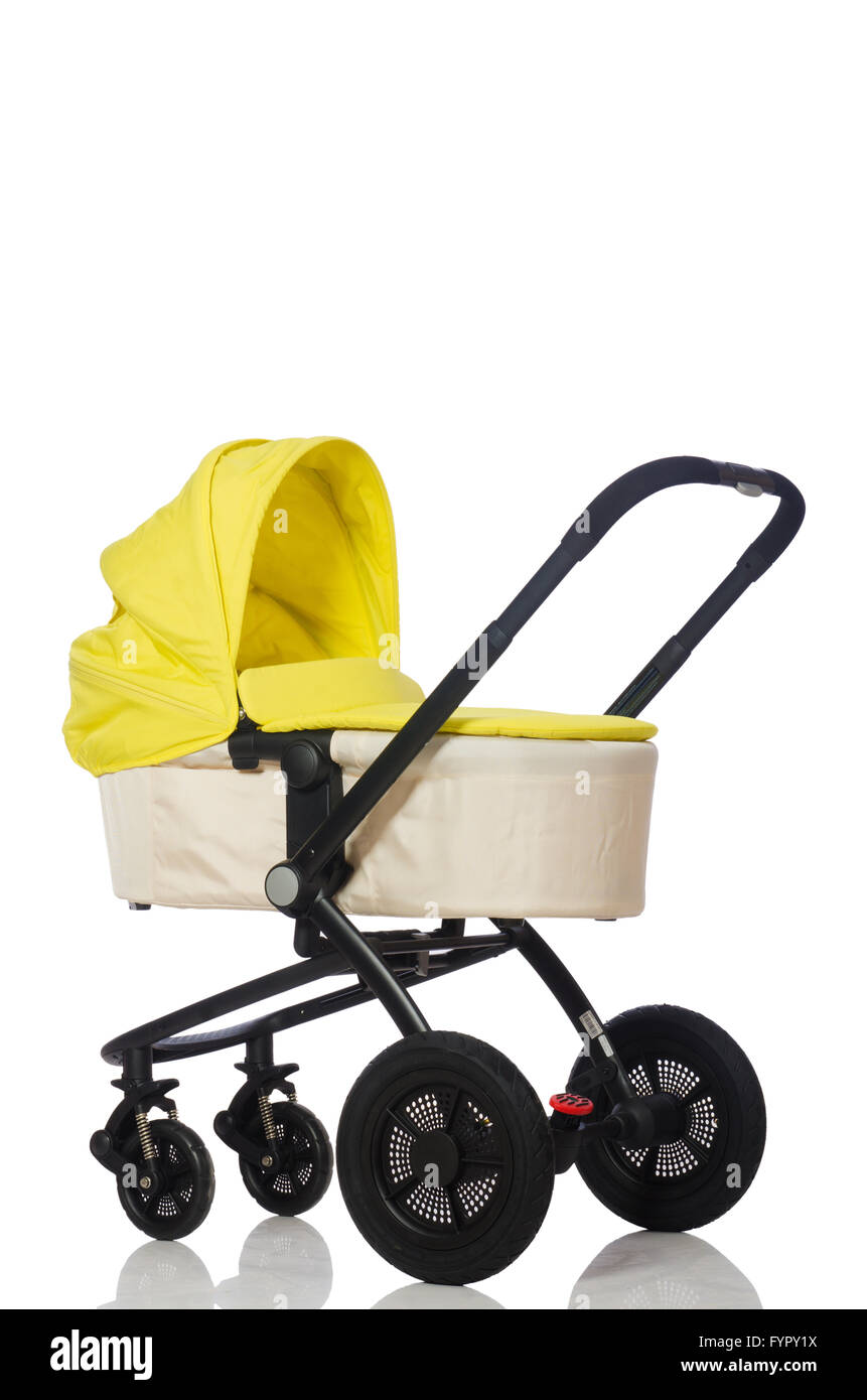 The child pram isolated on the white background Stock Photo - Alamy