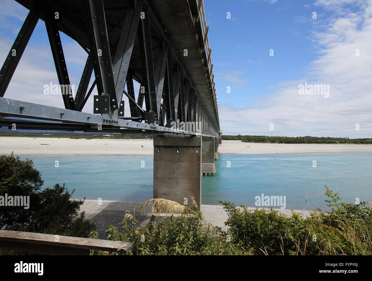 bridge over the river haast at haast south island new zealand Stock ...