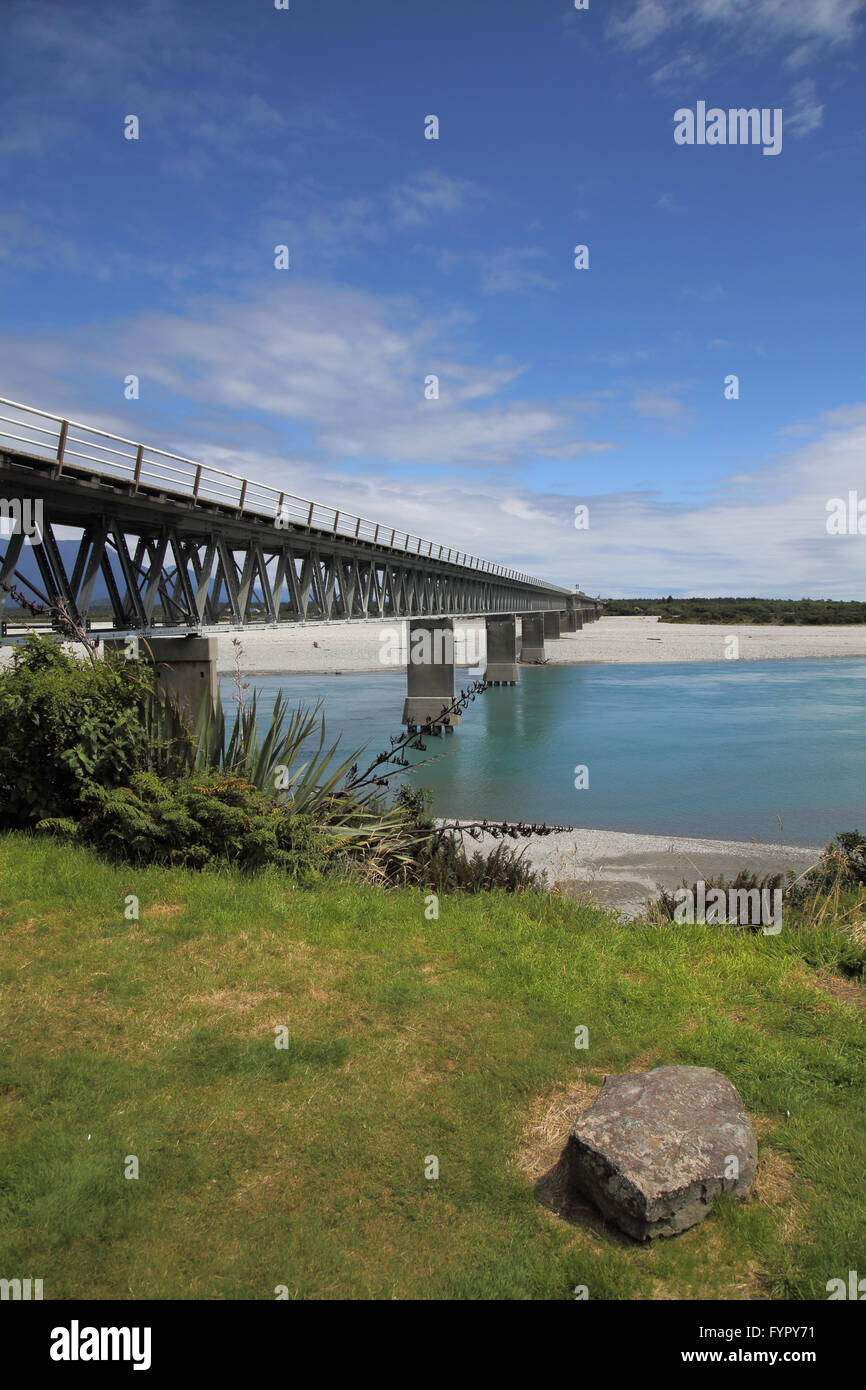 bridge over the river haast at haast south island new zealand Stock ...