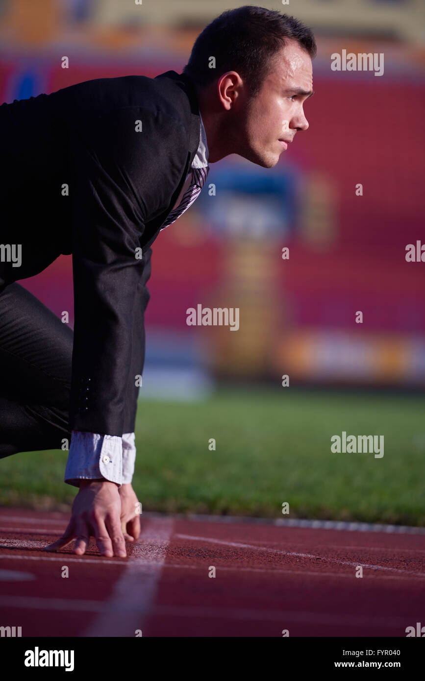 business man ready to sprint Stock Photo - Alamy