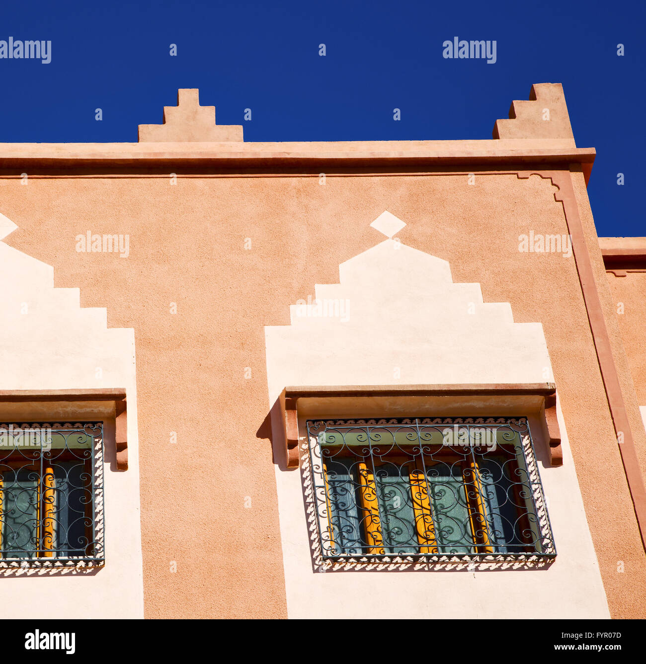 window in morocco africa and old construction wal brick historical ...