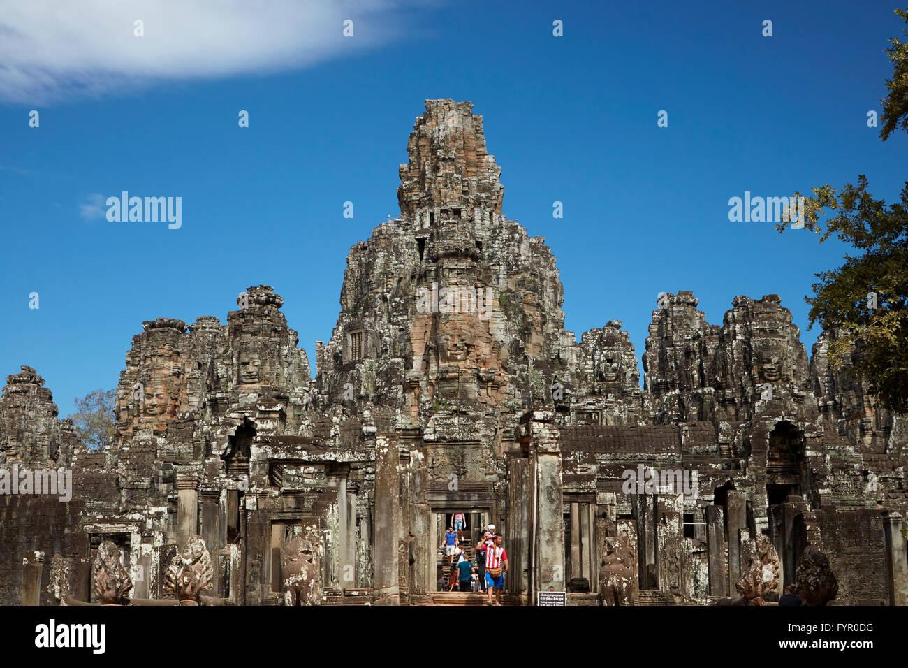 Bayon temple ruins, Angkor Thom (12th century temple complex), Angkor ...