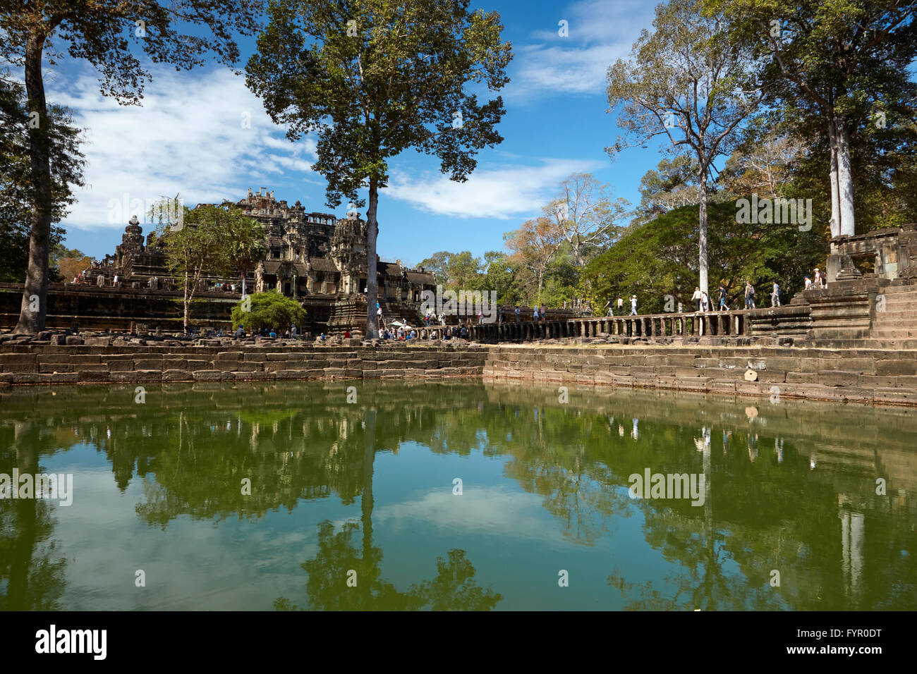 Pool and Baphuon temple (11th century), Angkor Thom temple complex ...