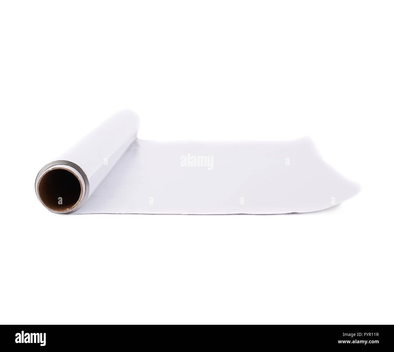 Roll of aluminium foil paper over isolated white background Stock Photo ...