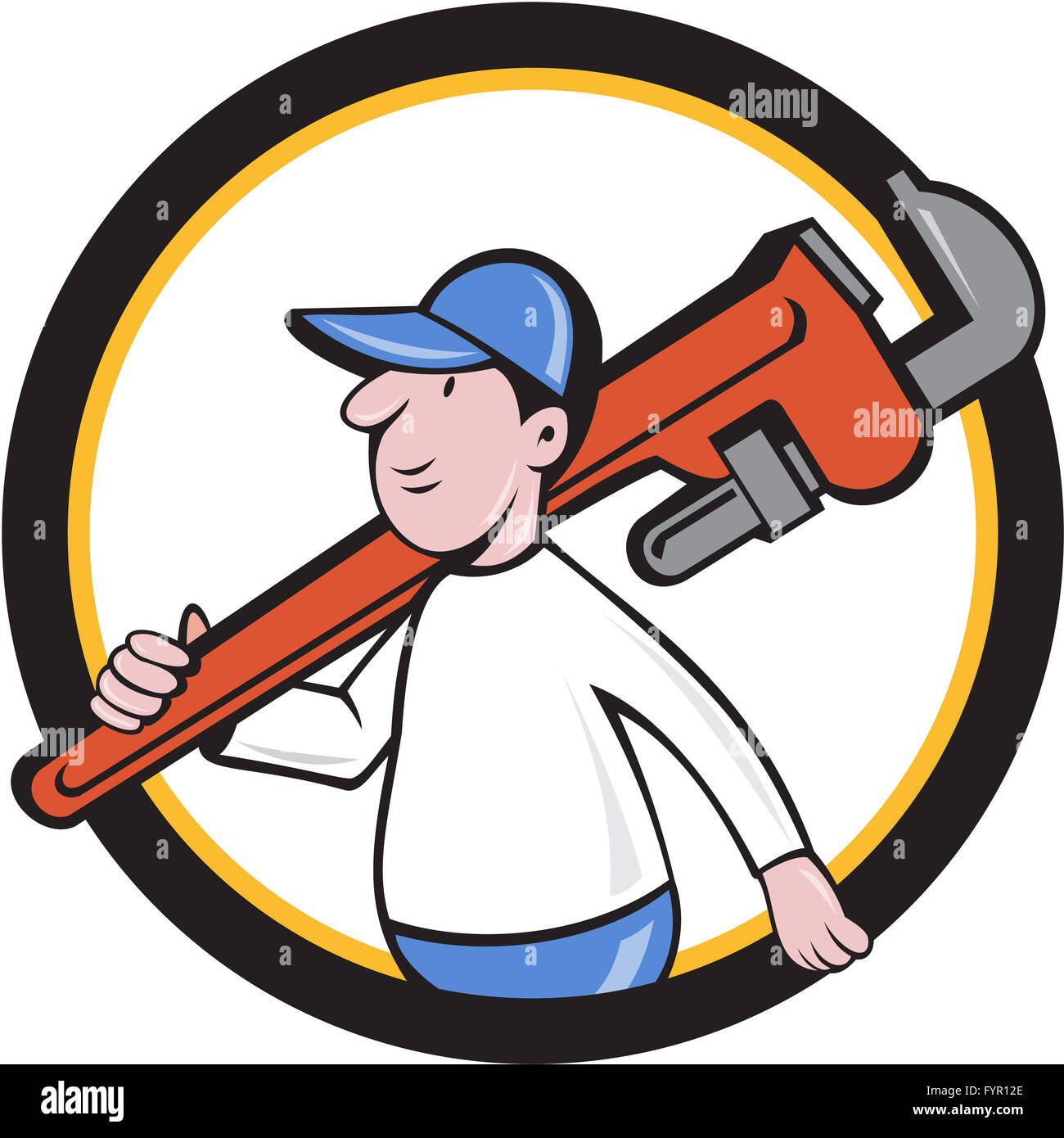 Side view cartoon man holding hi-res stock photography and images - Alamy