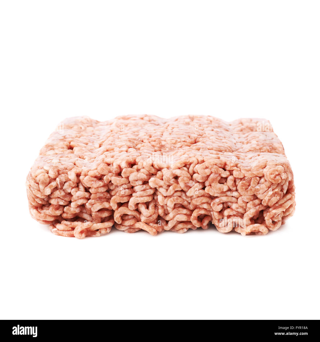 Raw miced meat over white isolated background Stock Photo - Alamy