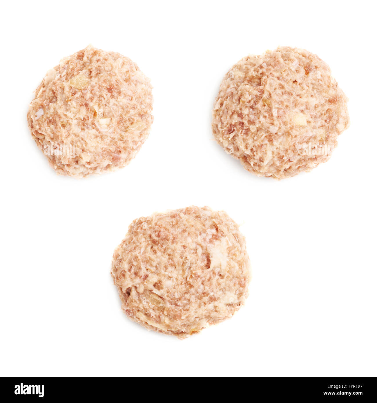 Set of raw miced meat over white isolated background Stock Photo - Alamy