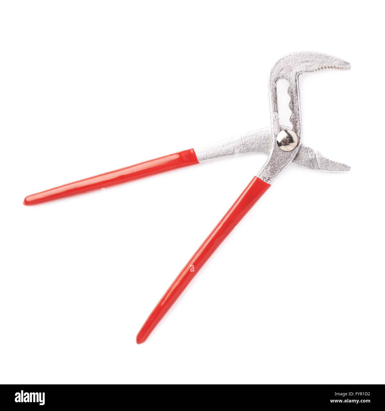 Metal plumber wrench over white isolated background Stock Photo - Alamy