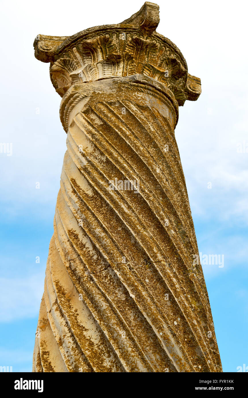 old column in the africa sky history and nature Stock Photo - Alamy
