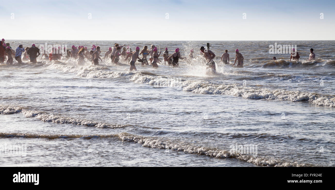 Traditional "Anbaden", the first dip of the year in the sea on 1st ...