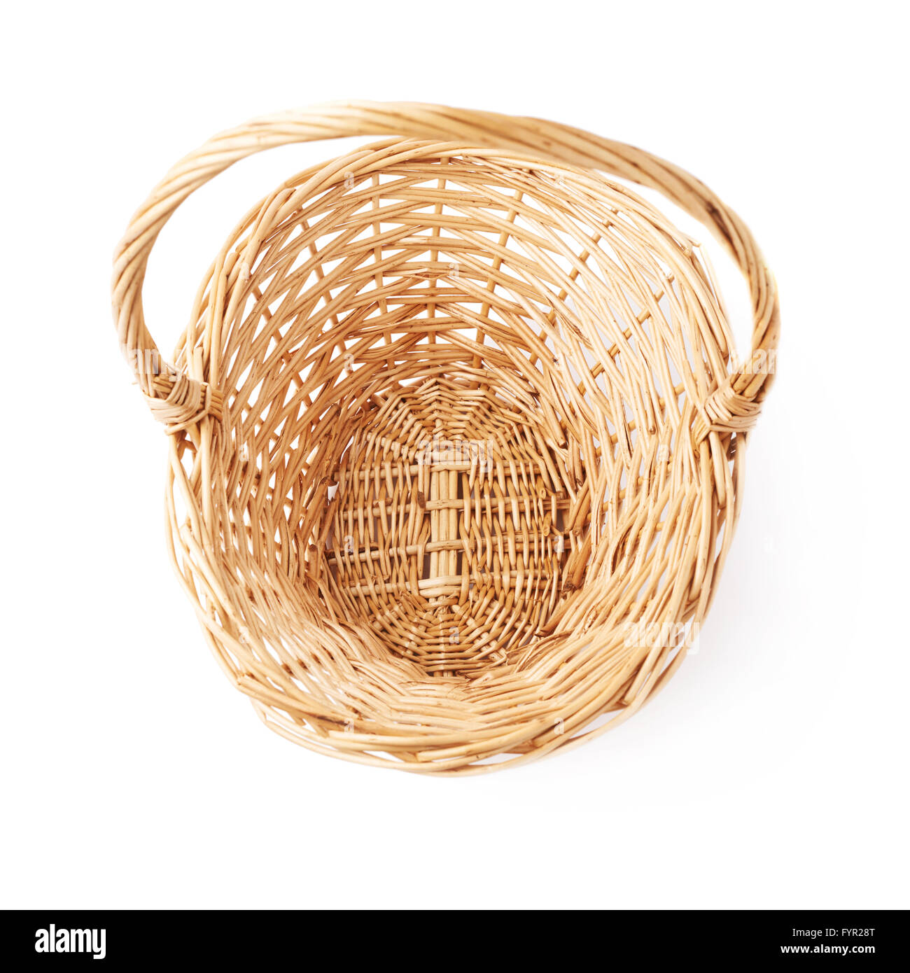 Brown wicker basket isolated over the white background Stock Photo - Alamy