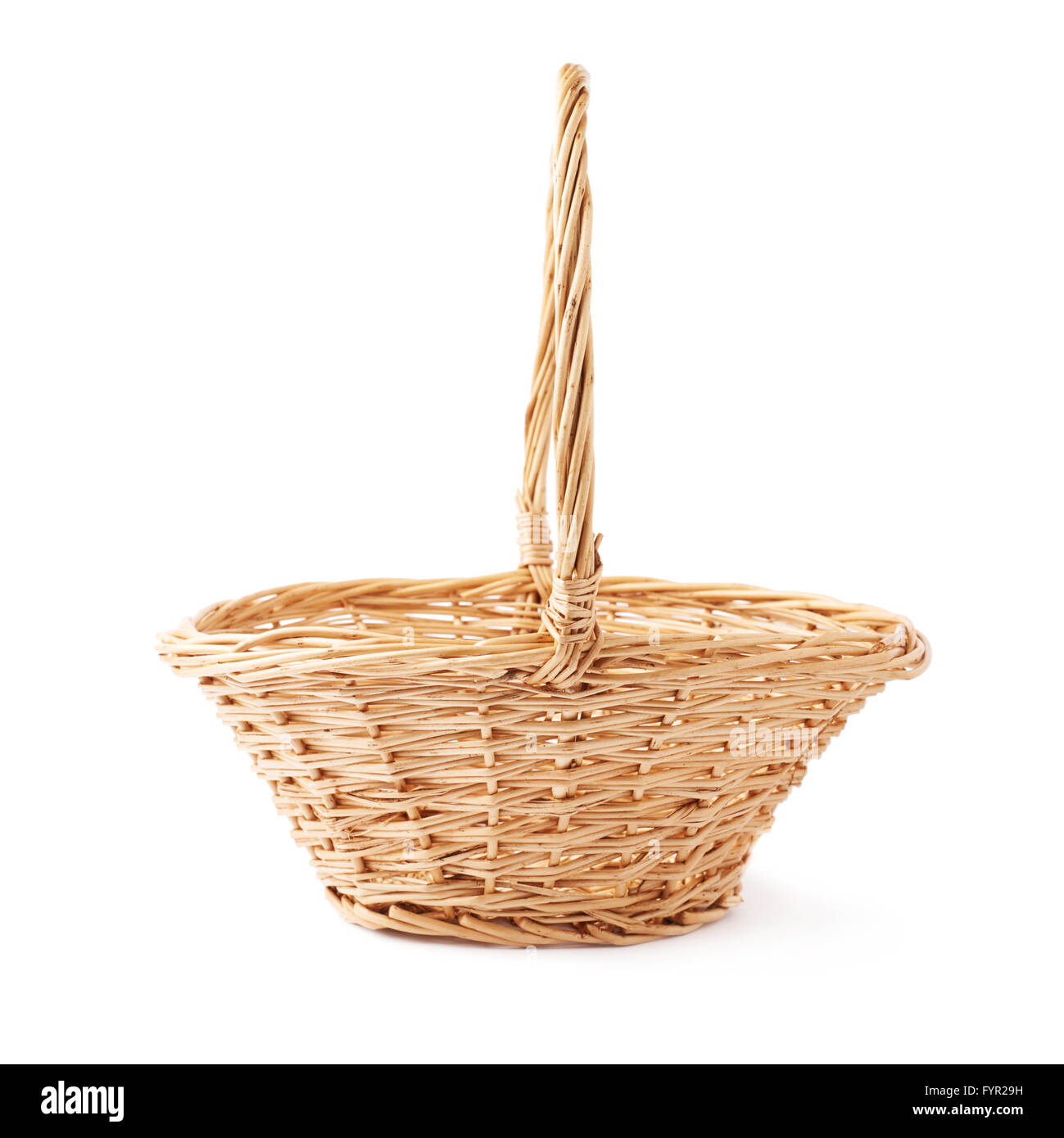 Brown wicker basket isolated over the white background Stock Photo - Alamy