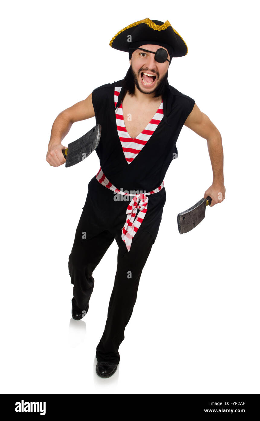The man pirate isolated on the white background Stock Photo - Alamy