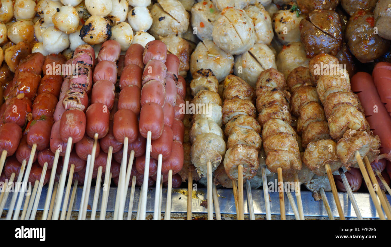 asian street food withfresh grilled meat Stock Photo - Alamy