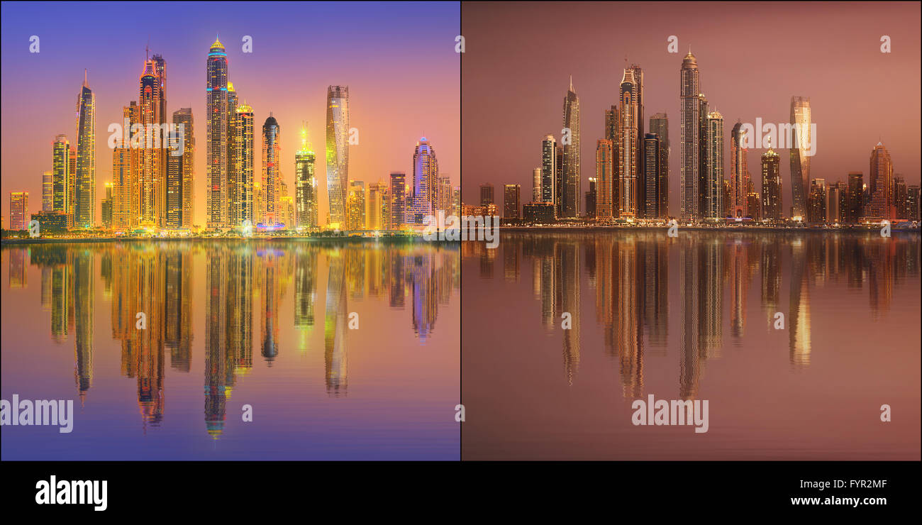 Beautiful cityscape set and collage of Dubai, UAE Stock Photo - Alamy