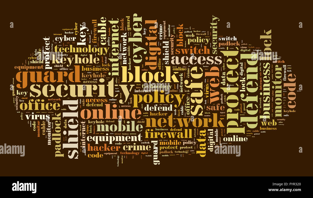 Security word cloud illustration concept Stock Photo - Alamy
