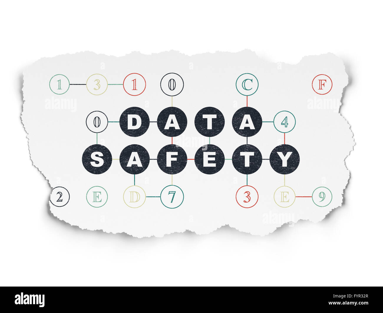 Information concept: Data Safety on Torn Paper background Stock Photo ...