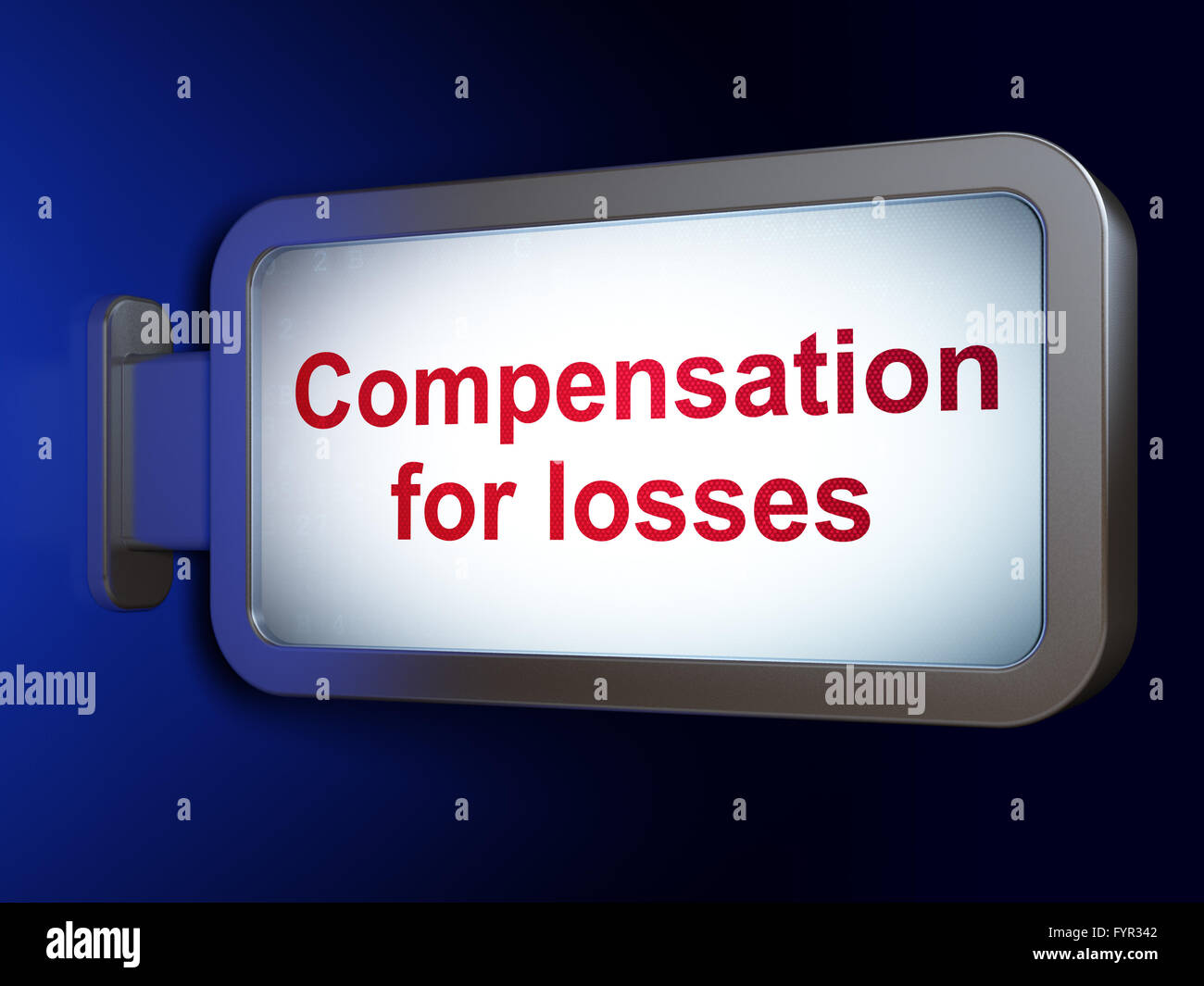 Money concept: Compensation For losses on billboard background Stock ...