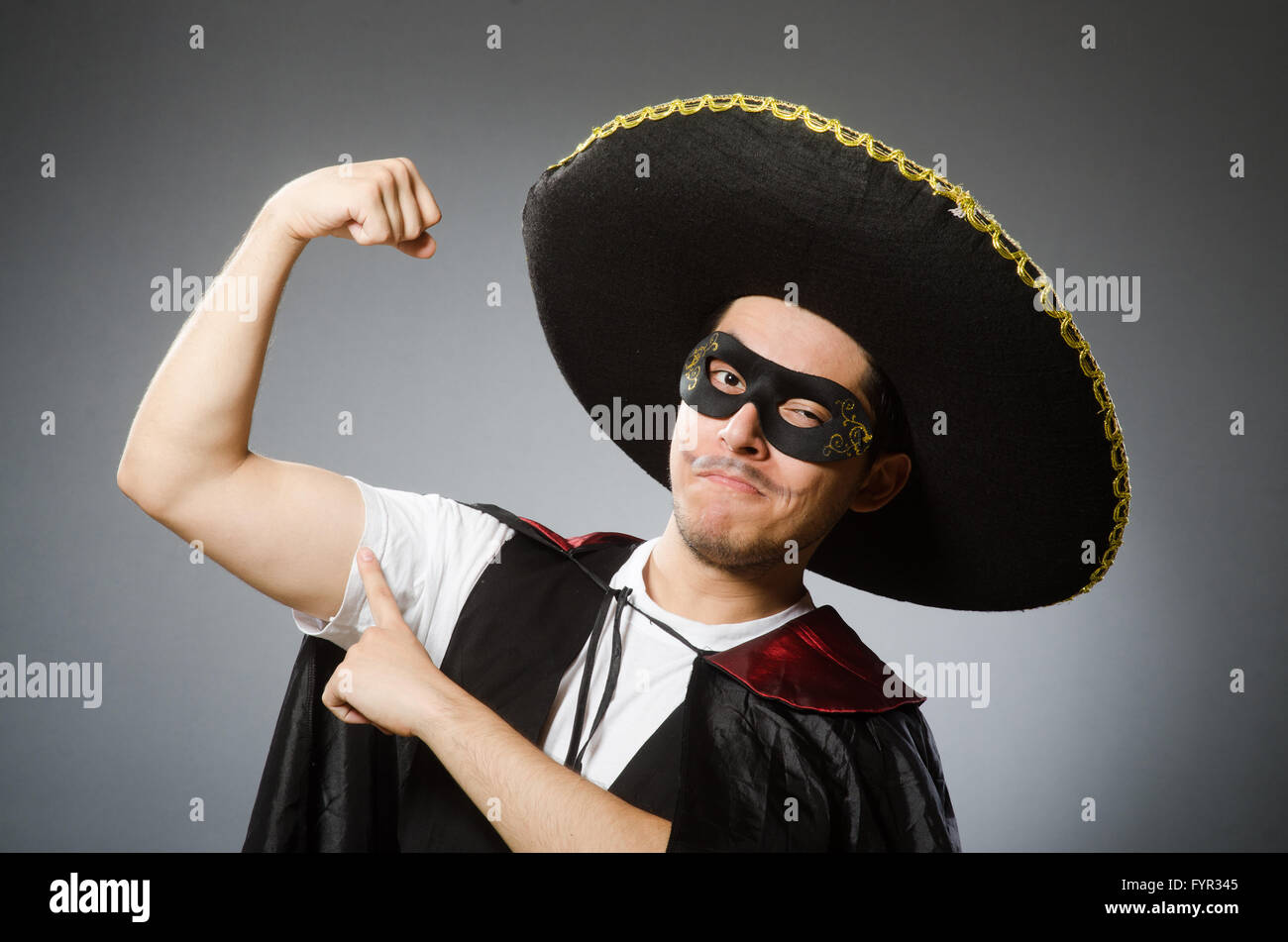 The person wearing sombrero hat in funny concept Stock Photo - Alamy